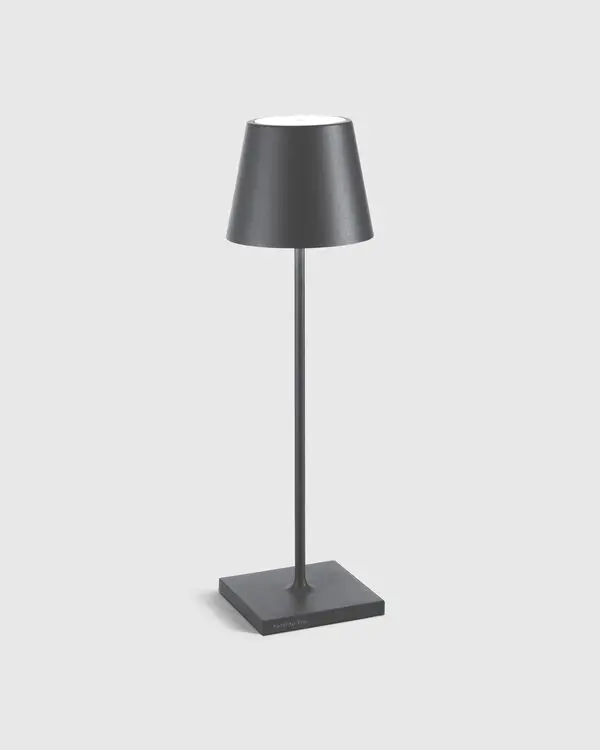 Quince Zafferano America Poldina Pro Rechargeable Table Lamp Zafferano - Dark Grey