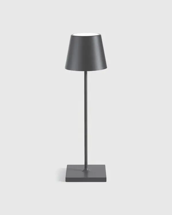 Quince Zafferano America Poldina Pro Rechargeable Table Lamp Zafferano - Dark Grey