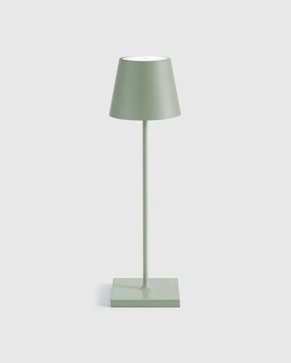 Quince Zafferano America Poldina Pro Rechargeable Table Lamp Zafferano - Sage