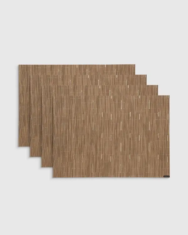 Quince Chilewich Bamboo Easy-care Rectangular Placemat, Set Of 4 - Camel