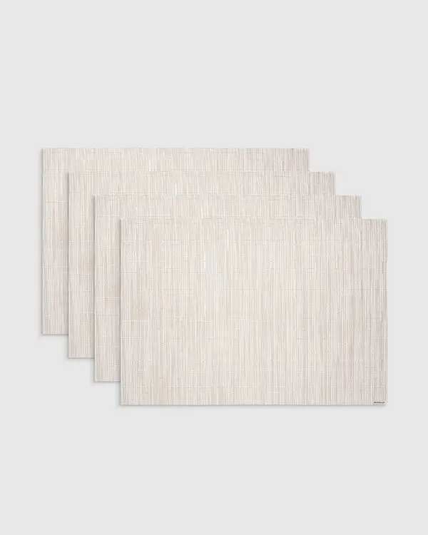 Quince Chilewich Bamboo Easy-care Rectangular Placemat, Set Of 4 - Coconut