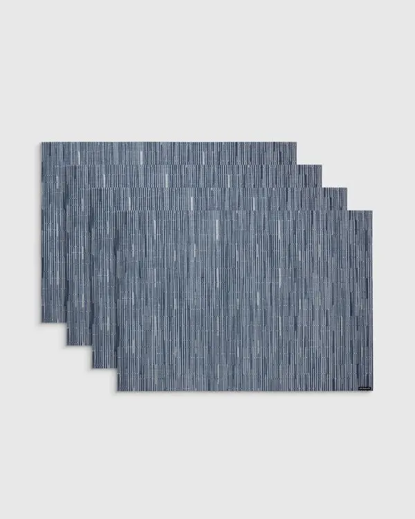 Quince Chilewich Bamboo Easy-care Rectangular Placemat, Set Of 4 - Rain