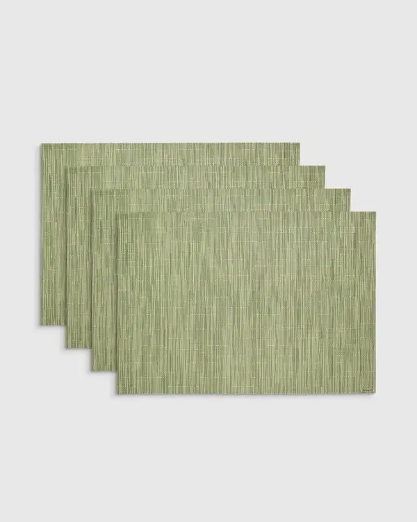 Quince Chilewich Bamboo Easy-care Rectangular Placemat, Set Of 4 - Spring Green