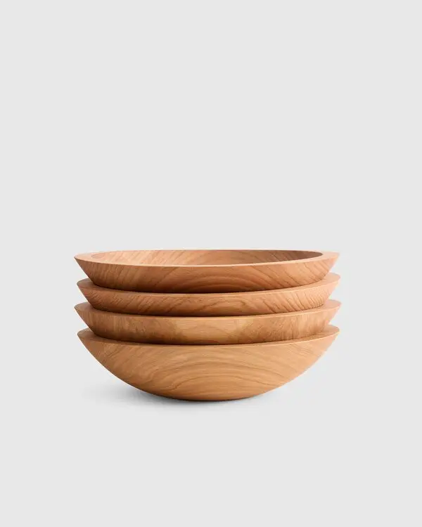 Quince Handcrafted Wooden Bowls, Set Of 4