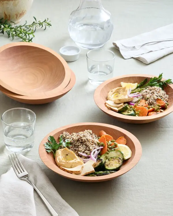 Quince Handcrafted Wooden Bowls, Set Of 4