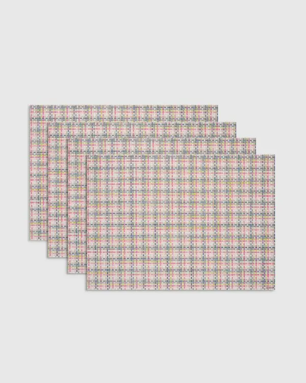 Quince Chilewich Basketweave Easy-care Rectangular Placemat, Set Of 4 - Begonia