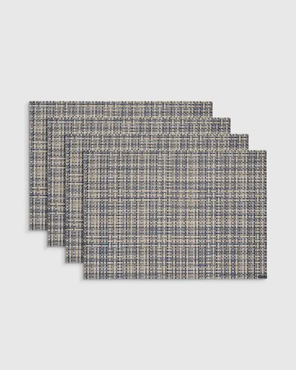 Quince Chilewich Basketweave Easy-care Rectangular Placemat, Set Of 4 - Coast