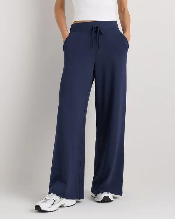 Quince Supersoft Fleece Wide Leg Pants - Navy