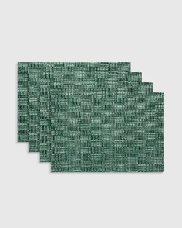 Quince Chilewich Mini Basketweave Easy-care Rectangular Placemat, Set Of 4 - Ivy