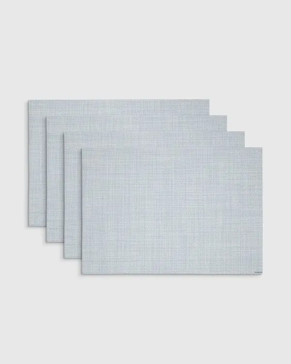 Quince Chilewich Mini Basketweave Easy-care Rectangular Placemat, Set Of 4 - Sky