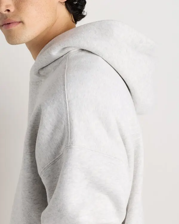 Quince Everyday Fleece Hoodie - Light Heather Grey