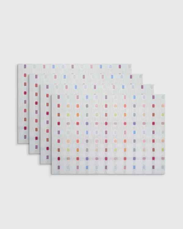 Quince Chilewich Sampler Easy-care Rectangular Placemat, Set Of 4 - White