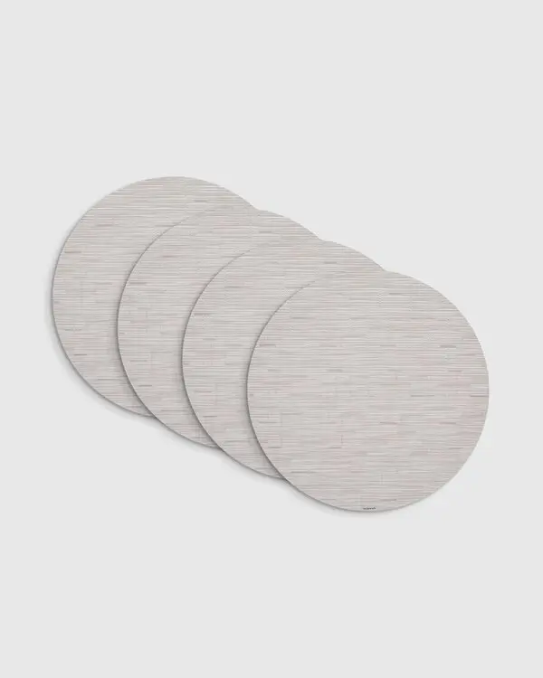 Quince Chilewich Bamboo Easy-care Round Placemat, Set Of 4 - Coconut