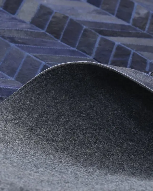 Quince Jones Hide Rug - Navy