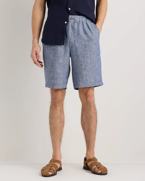 Quince 9" Linen Shorts - Chambray Blue