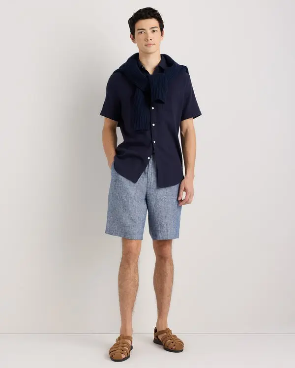 Quince 9" Linen Shorts - Chambray Blue