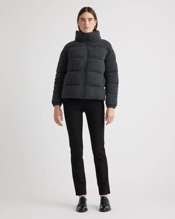Quince Cashmere Puffer Jacket - Charcoal