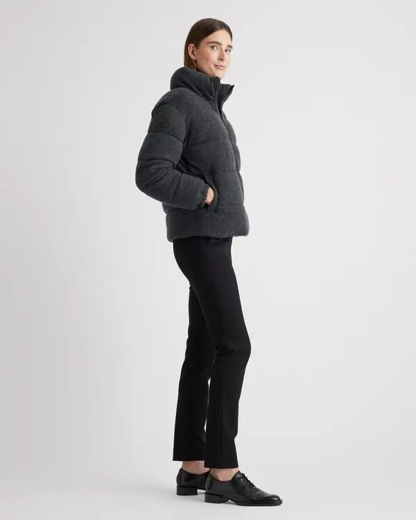 Quince Cashmere Puffer Jacket - Charcoal