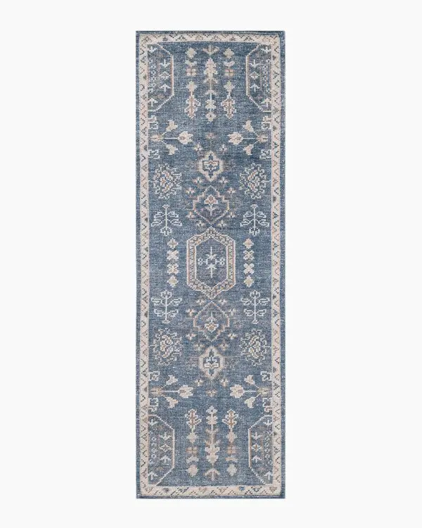 Quince Fara Hand-knotted Wool Rug - Blue