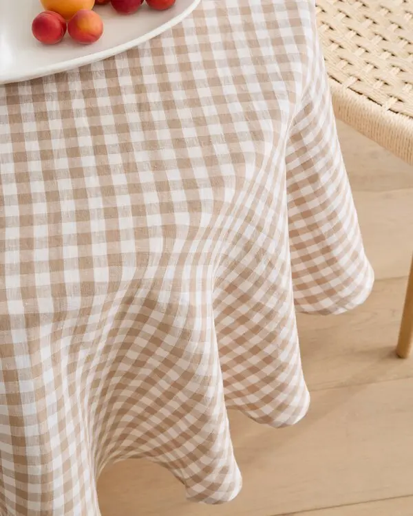 Quince European Linen Gingham Tablecloth - Cafe