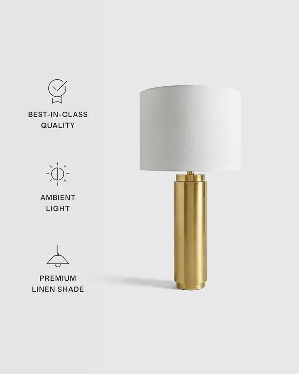 Quince Cylindrical Iron Table Lamp - Brass