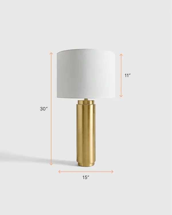 Quince Cylindrical Iron Table Lamp - Brass
