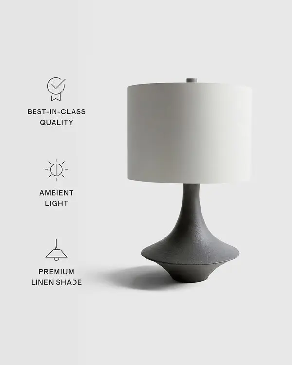 Quince Sculptural Resin Table Lamp - Black