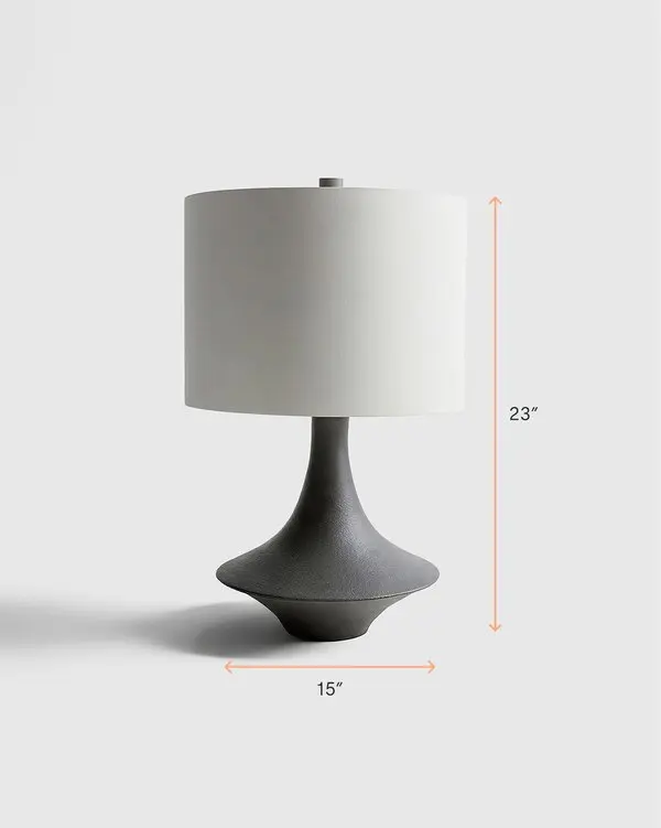 Quince Sculptural Resin Table Lamp - Black