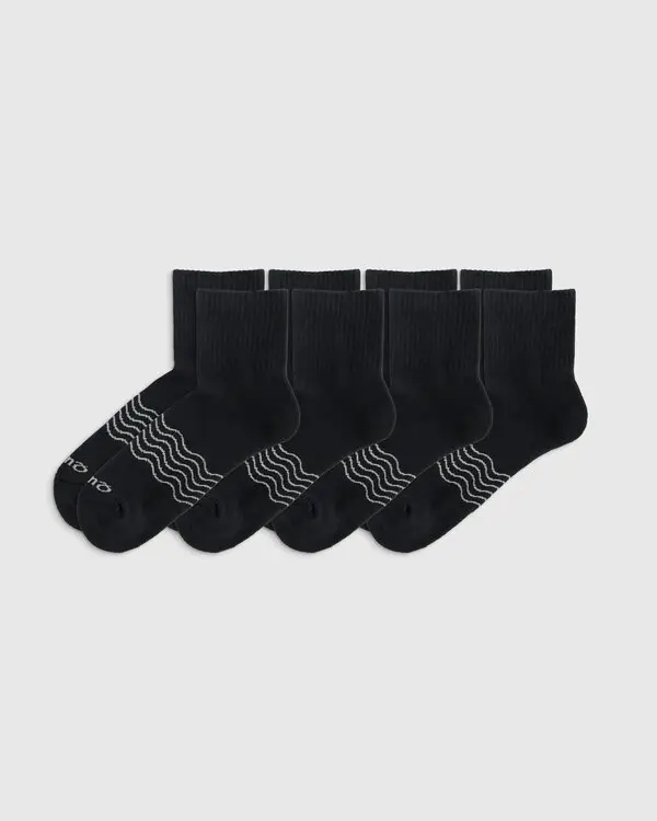 Quince Everyday Quarter Socks 4-pack - Black