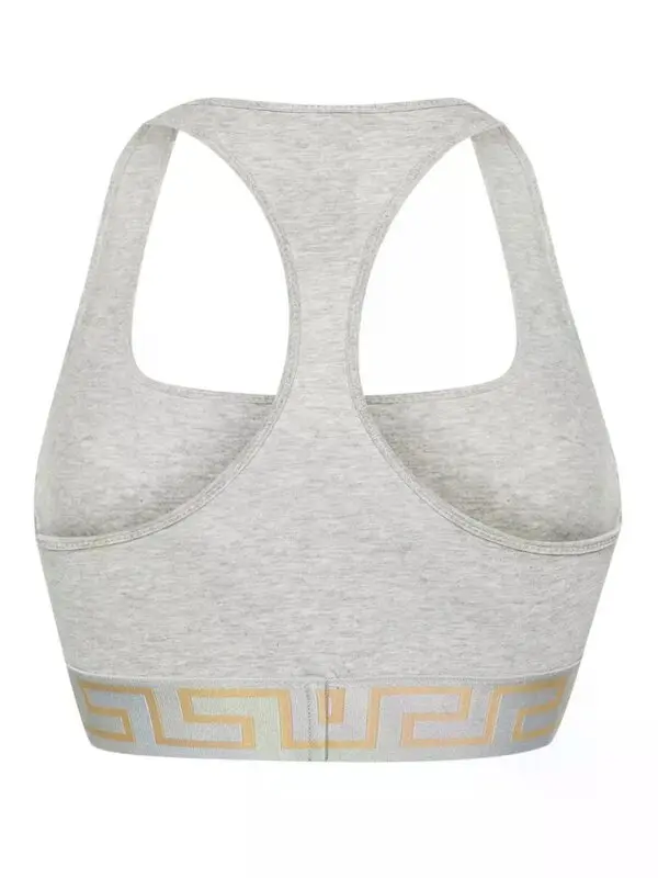 Versace Greca-underband Racerback Bralette - Grey