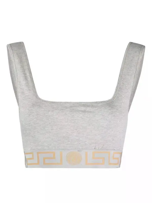 Versace Medusa-jacquard Jersey Bra - Grey