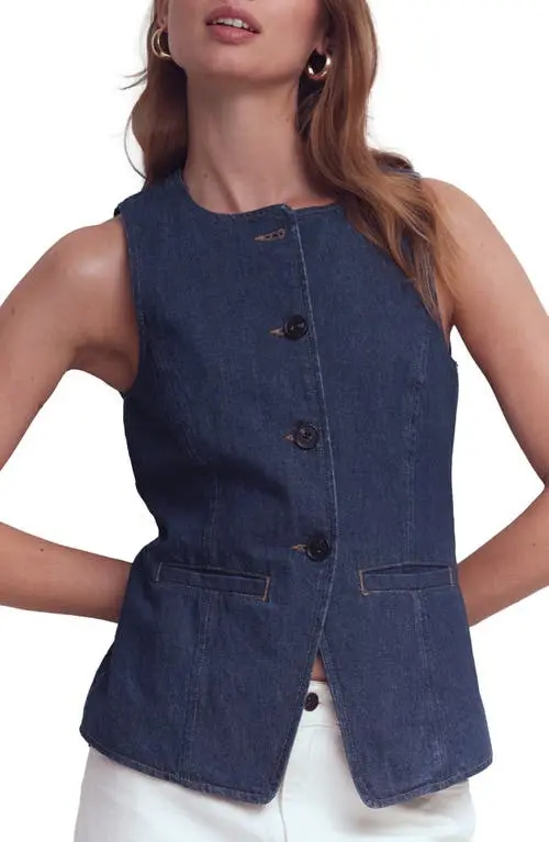 Boden Cotton Denim Waistcoat