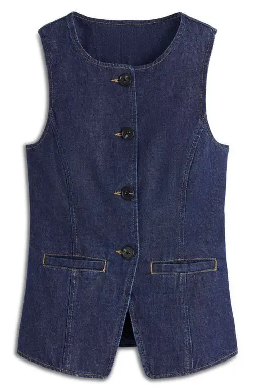 Boden Cotton Denim Waistcoat