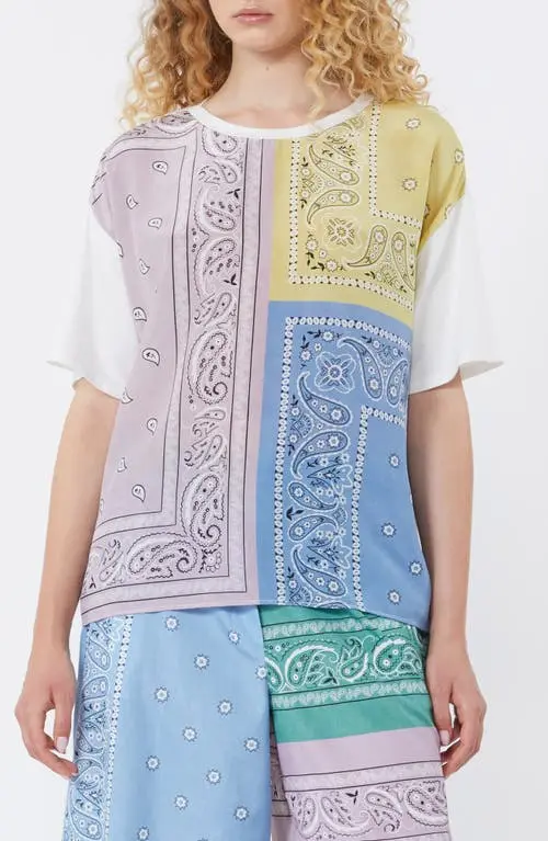 Max Mara Bandana Print Stretch Cotton & Silk Top