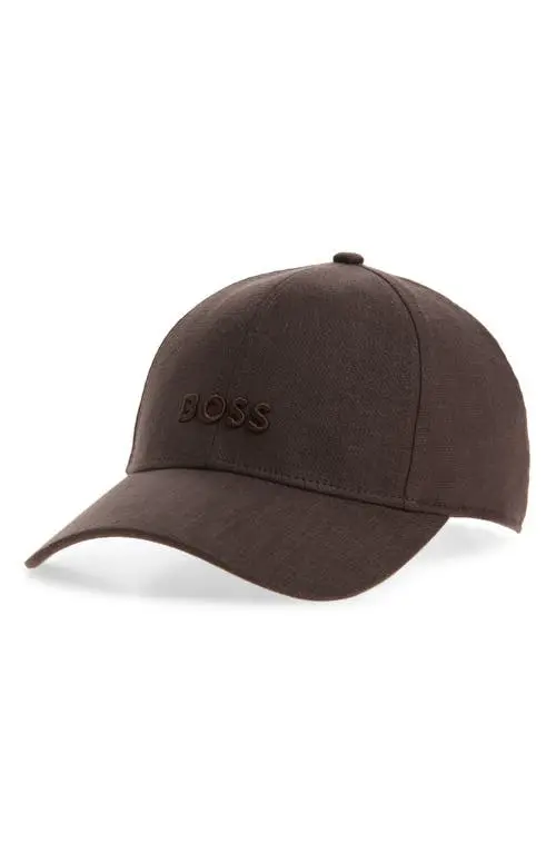 BOSS Zed Embroidered Logo Adjustable Baseball Cap - Dark Brown