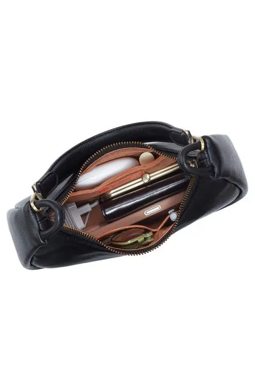 Hobo Small Cass Leather Shoulder Bag - Black