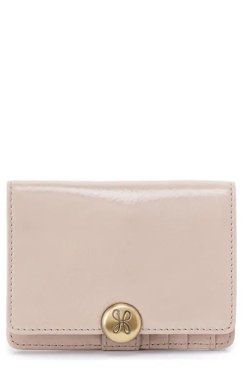 Hobo Small Hutton Leather Bifold Wallet - Stone Gloss