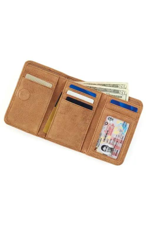 Hobo Jill Leather Trifold Wallet - Whiskey