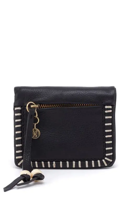 Hobo Mini Lumen Leather Bifold Wallet - Black
