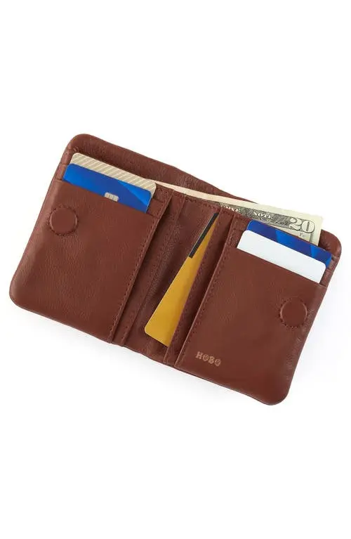 Hobo Mini Lumen Leather Bifold Wallet - Cocoa Bean