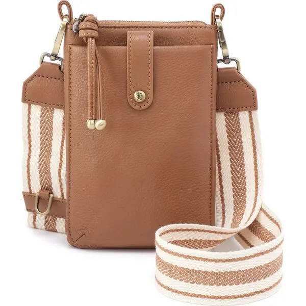 Hobo Leather Phone Crossbody Bag - Brown Sugar