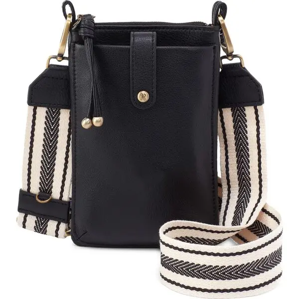 Hobo Cass Leather Phone Crossbody Bag - Black