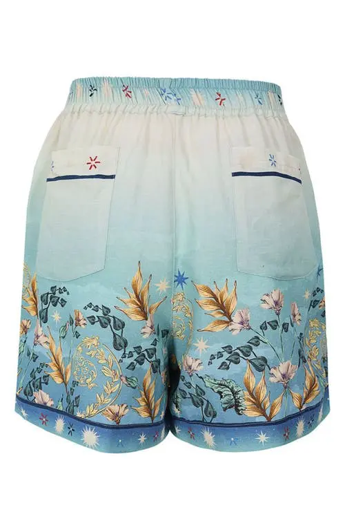 Agua Bendita Watts Solstice Print Cover-up Shorts - Blue