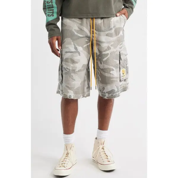 DIET STARTS MONDAY Camo Cargo Shorts - Grey