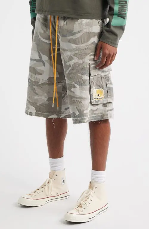 DIET STARTS MONDAY Camo Cargo Shorts - Grey