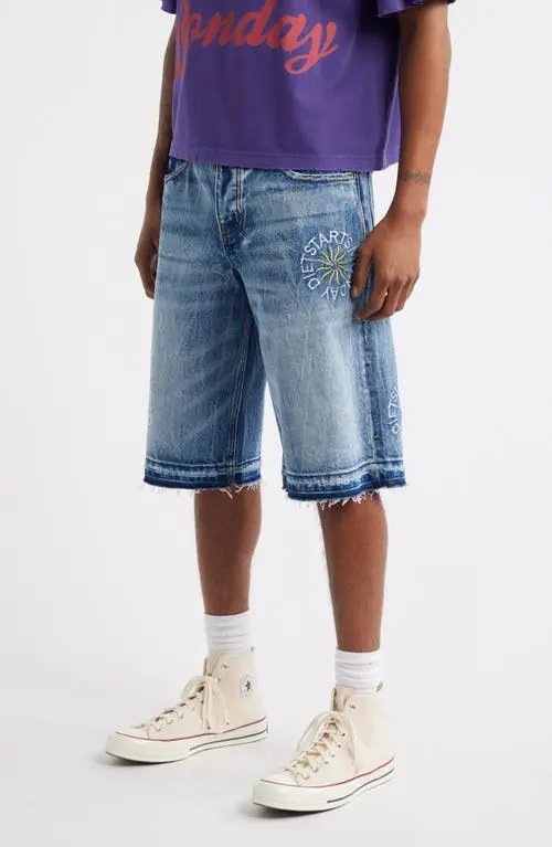 DIET STARTS MONDAY Sol Embroidered Denim Shorts