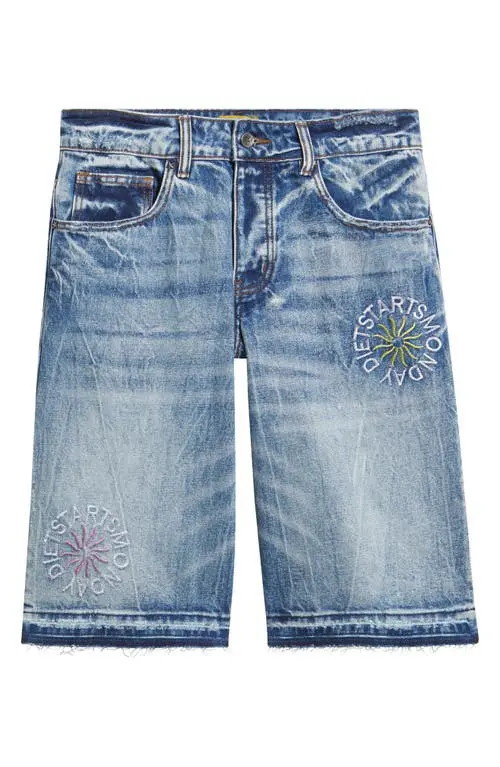 DIET STARTS MONDAY Sol Embroidered Denim Shorts