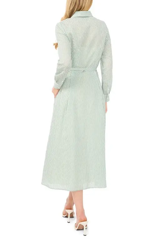 Ted Baker London Lynn Vertical Stripe Midi Shirt Dress