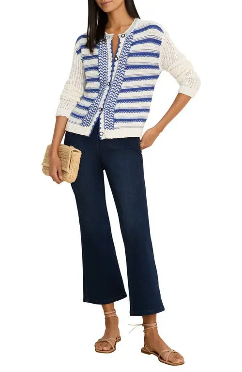 NIC+ZOE Painted Porcelain Striped Cardigan