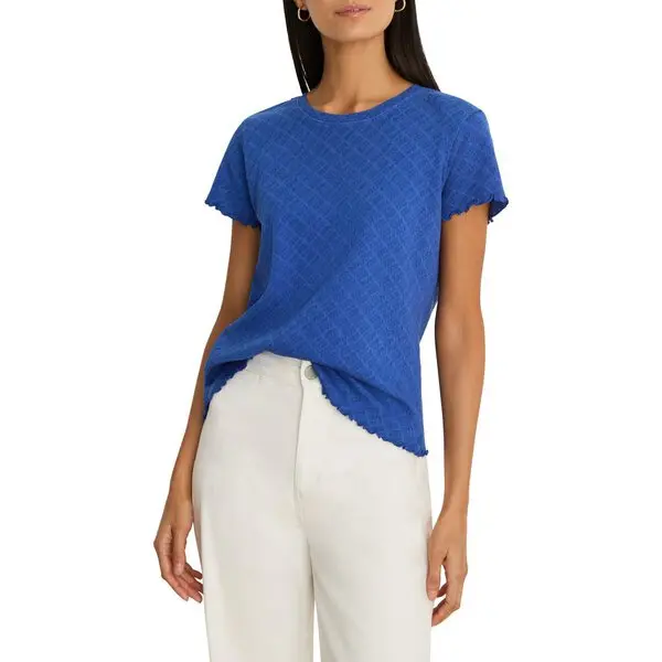 NIC+ZOE Cotton Lace T-shirt - Neptune